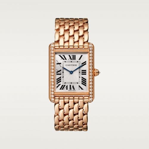 Cartier Tank Louis Cartier Large Manual Rose Gold - Diamond / Silver ...