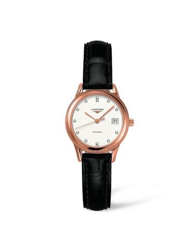 Longines Flagship 26 Automatic Pink Gold Diamond L4.274.8.27.2 ...